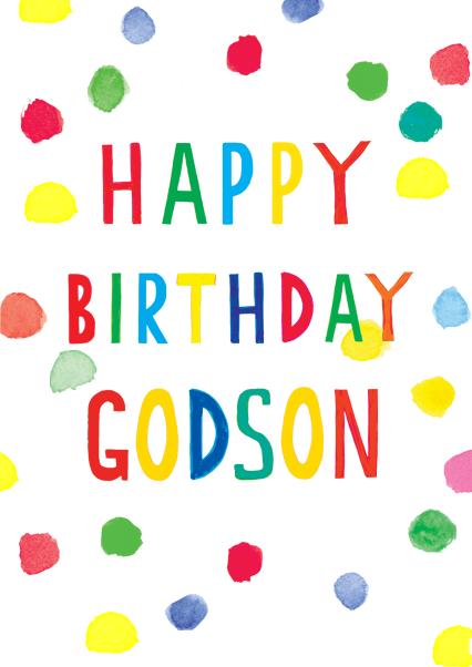Birthday Card For Godson - Colourful - Polka Dots | thortful