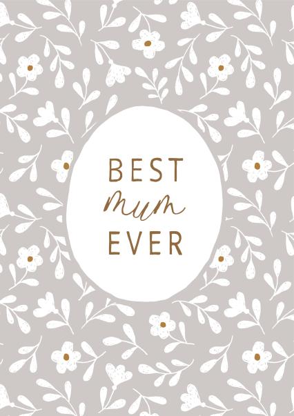 Ditsy floral best mum card | thortful