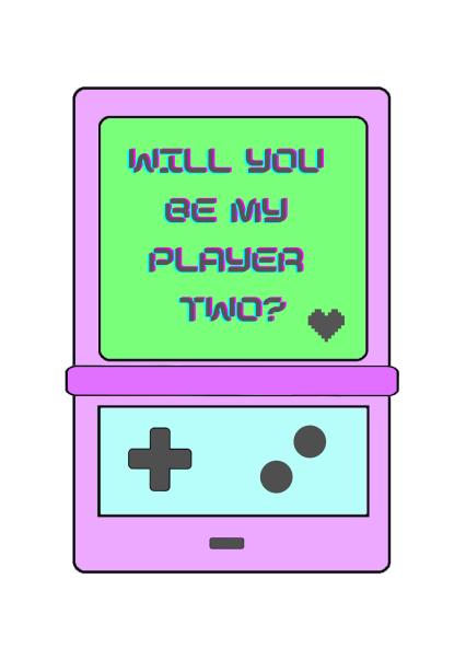 gameboy player two Valentines Day Card 14863 | thortful