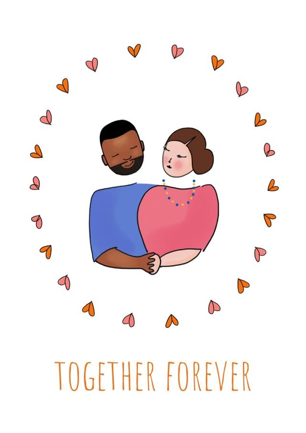 Mixed couple black Valentines Day Card 19841 | thortful