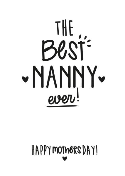 Cute Mothers Day Card - Nanny - The Best Nanny Ever Happy Mother's Day ...