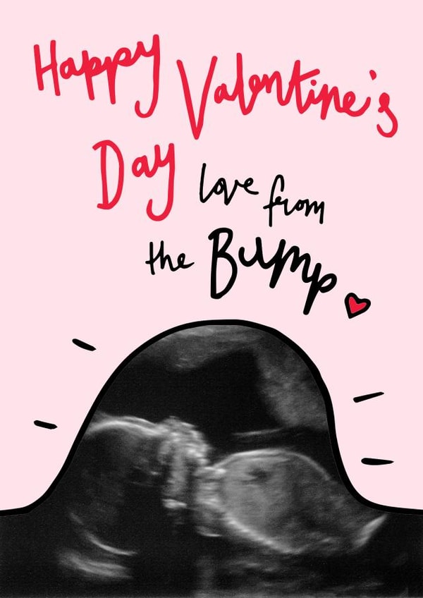 the bump love from the bump Valentines Day Personalised Photo Card ...