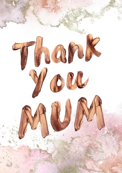 Rose Gold Thank You Mum Card | thortful