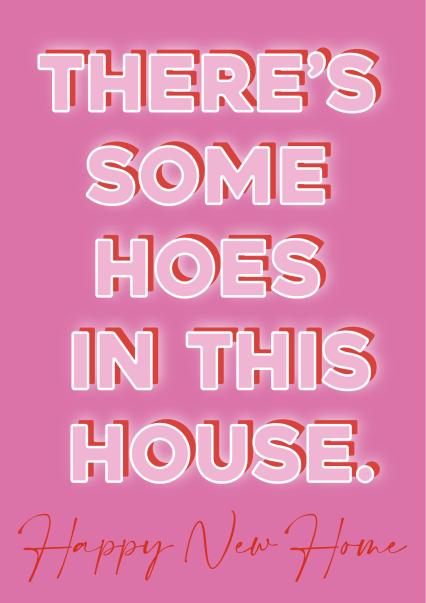 Rude Cardi B Typography New Home Card - WAP - There's Some Hoes In This ...