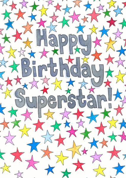 Happy Birthday Superstar bright stars card | thortful