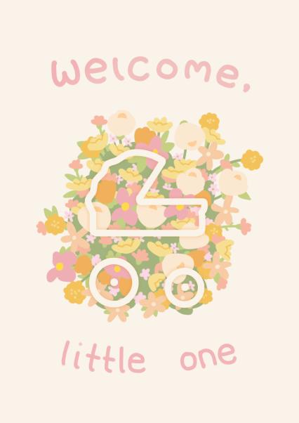 Flower Bouquet New Baby Birth card | thortful