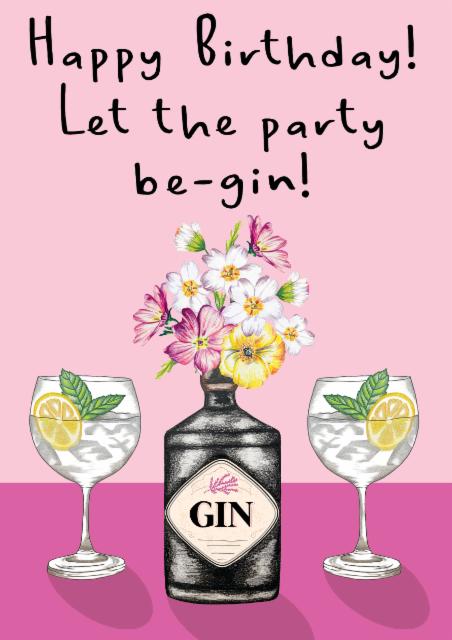 Floral Gin Birthday Card | thortful