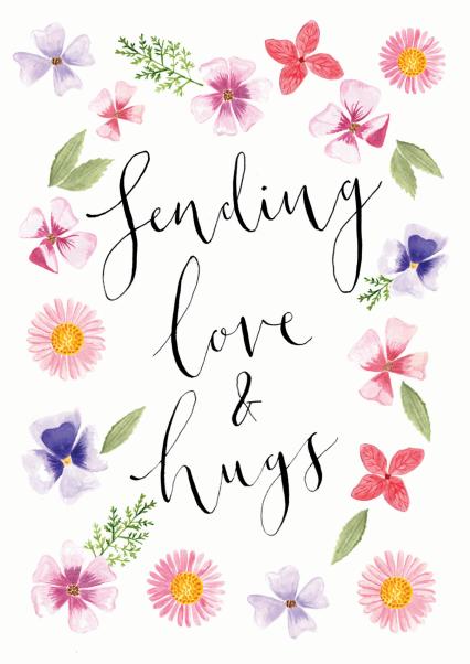 Sending Love and Hugs Floral Card | thortful