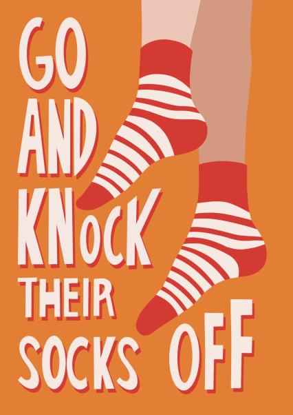 ‘Knock their socks off’ new job card | thortful