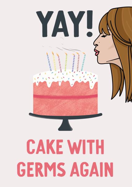 Germ cake (Female) Birthday Card | thortful