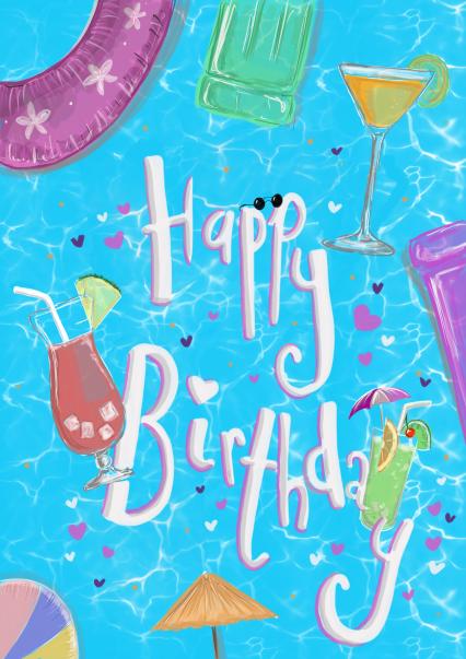 Pool fun birthday card | thortful