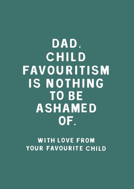 Funny Typography Fathers Day Card / Birthday Card - Dad - Favourite ...