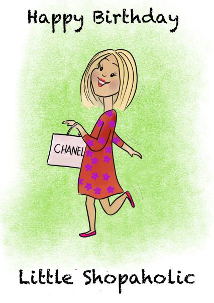 Little Shopaholic Birthday Card | thortful