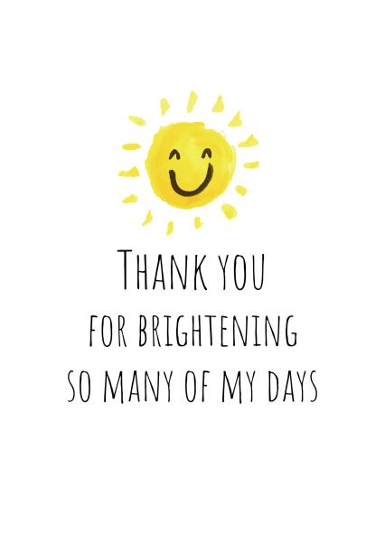 Cute sunshine thank you card | thortful