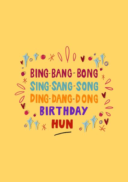 Bing - Bang - Bong Drag race Birthday Card | thortful