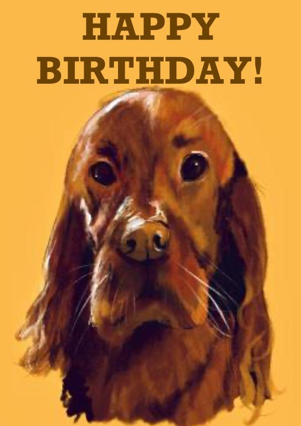 Red Setter Dog Happy Birthday Card | thortful