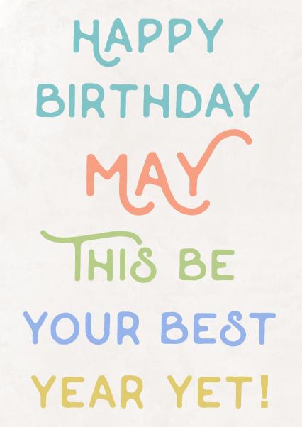 May Birthday Card | thortful