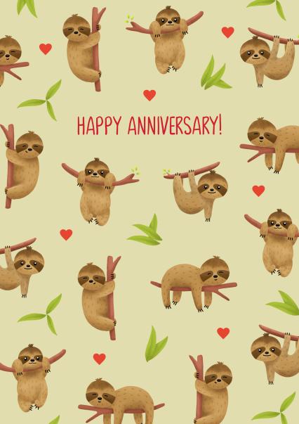 Sloth Anniversary Card | thortful