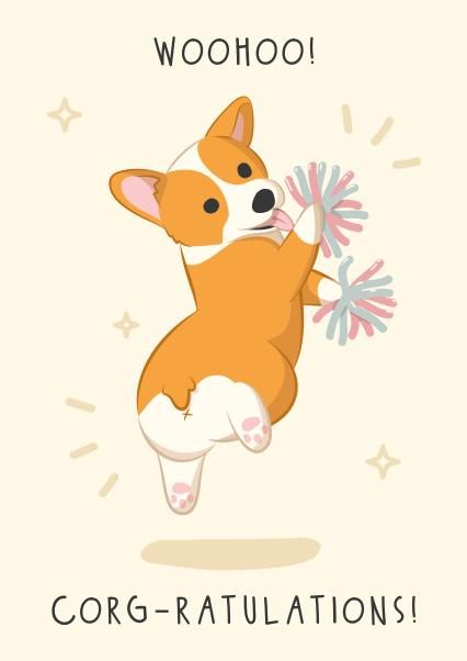 Cute Corgi Congratulations Card | thortful