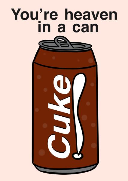 Cuke Card (IT Crowd inspired) Funny anniversary card | thortful