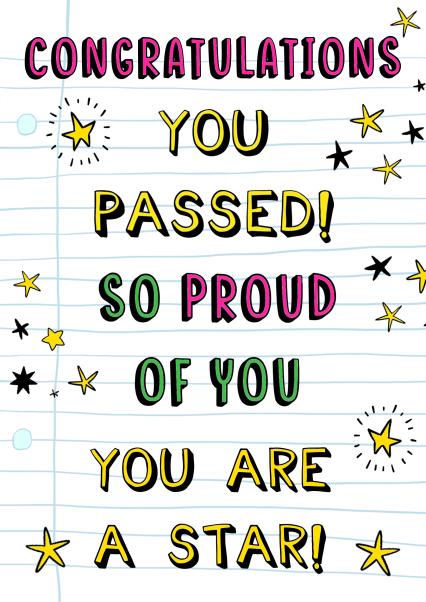 Congratulations on passing your exams! | thortful