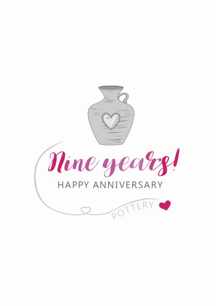 9th Anniversary Card for Pottery Anniversary | thortful