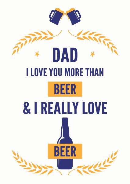 Beer Fathers Day Card / Dad Birthday Beer Card | thortful