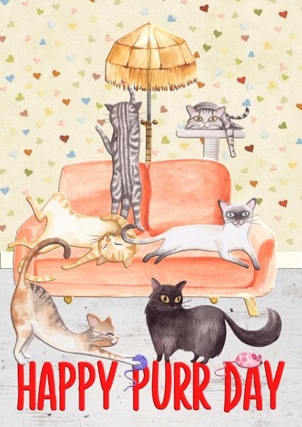 The purrfect card for cat lovers 'Happy Purr Day.' | thortful