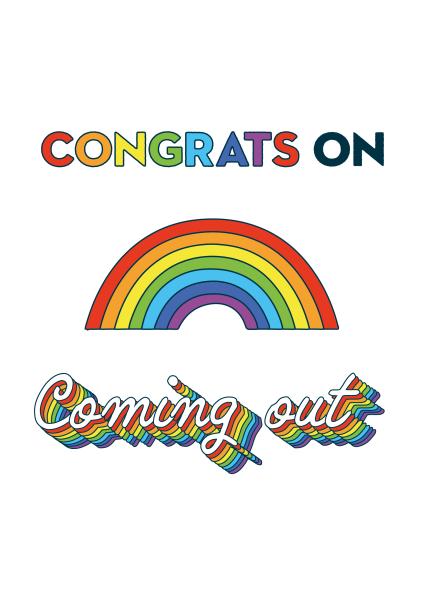 Congrats on coming out gay pride celebration card | thortful