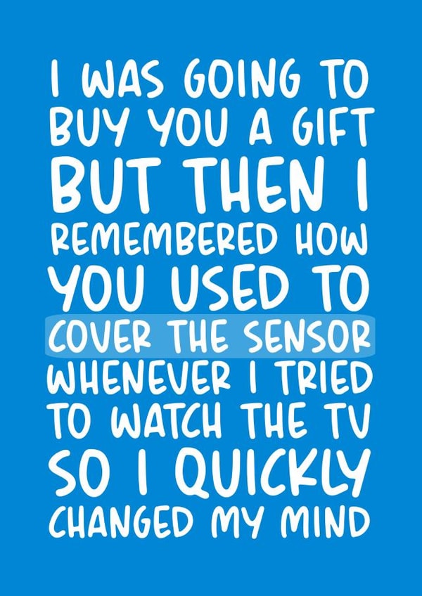TV Sensor Funny Sibling Birthday Card | thortful