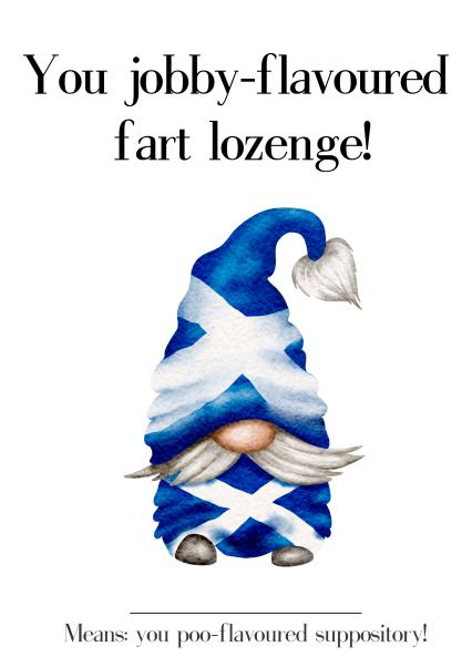 Funny Rude Scottish Slang Gnome Card | thortful