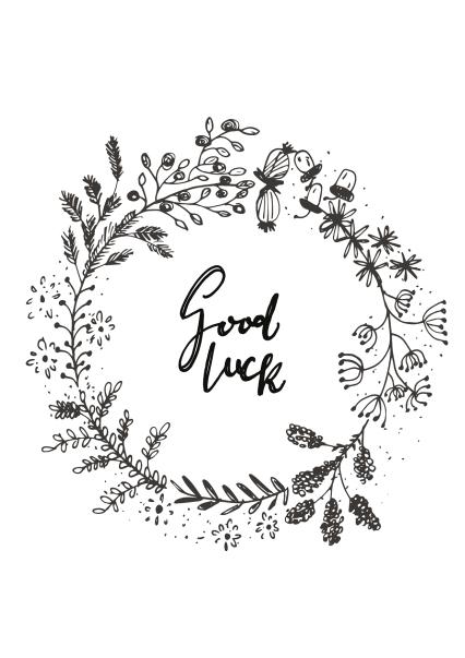 Good Luck Floral Wreath Card | thortful