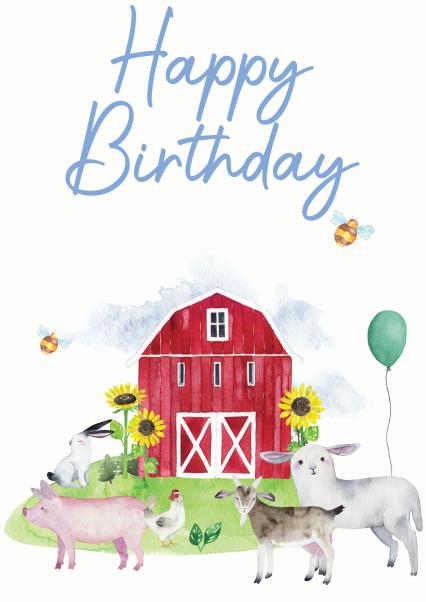 Fun at the Farm Birthday Card | thortful
