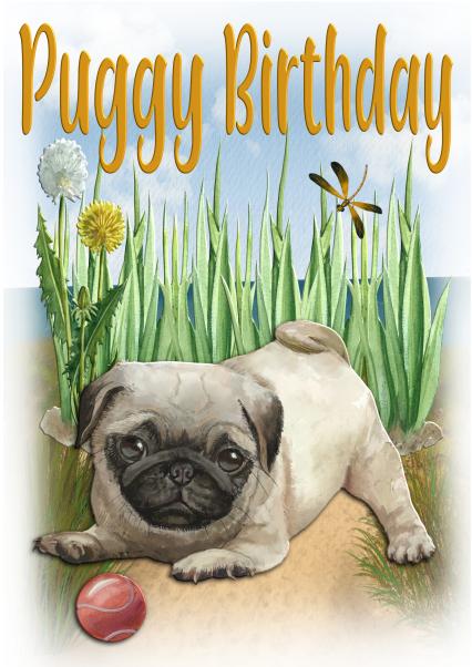 Perfect Puggy Birthday card | thortful