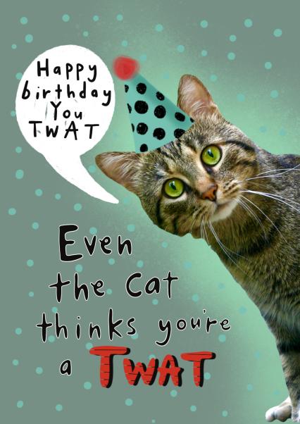 Funny Happy Birthday Twat Card | thortful