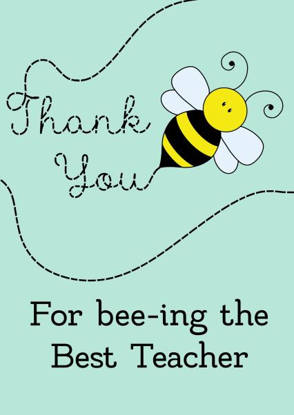 Bee Teacher thank you card | thortful