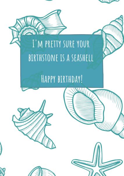 Seashell Birthstone Birthday Card! | thortful