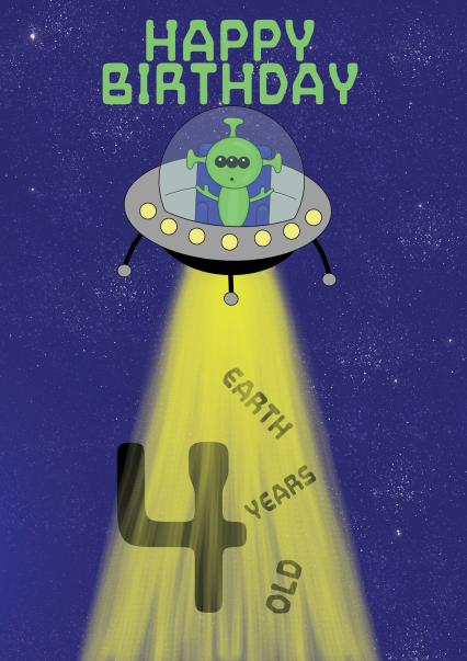 4 Earth Years Old Happy Birthday | thortful