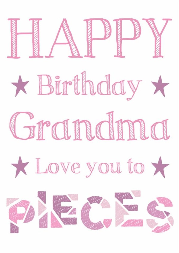 Cute Pink Grandma Happy Birthday card for an amazing nanny | thortful