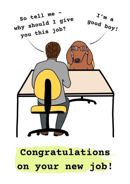 Congratulations new job - dog interview | thortful