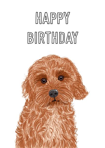 Cockapoo dog birthday card | thortful