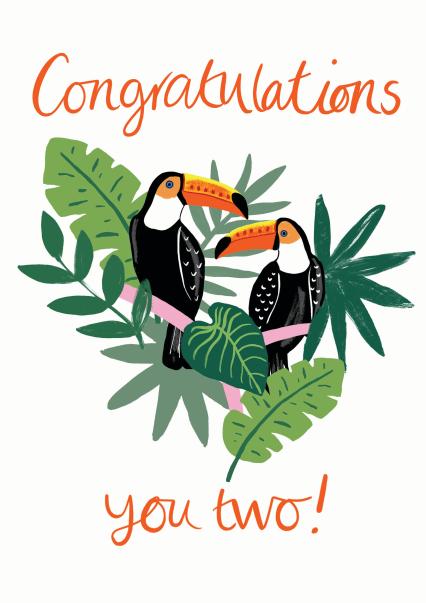 Cute Toucans New Home Card - Couple - Tropical Birds - Congratulations ...