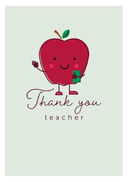 Apple for Teacher thank you card | thortful