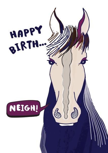 Happy Birth... Neigh! Birthday Card for Horse Lovers | thortful