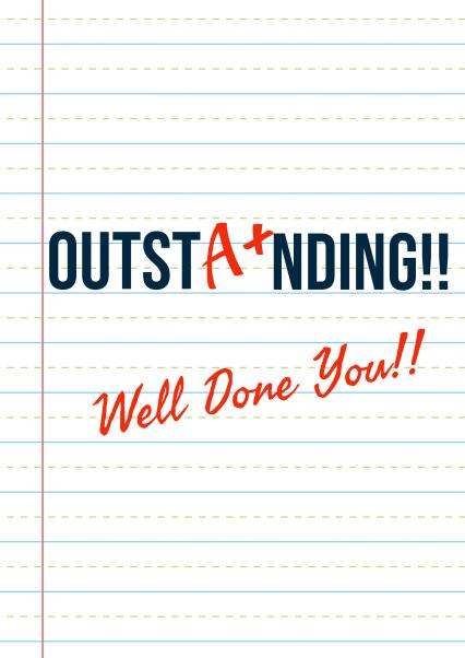 Outst(A+)nding, Well Done Card | thortful