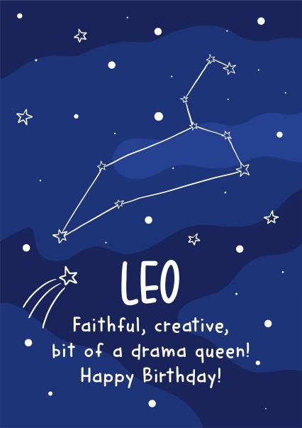 Leo Astrology Star Sign Card | thortful