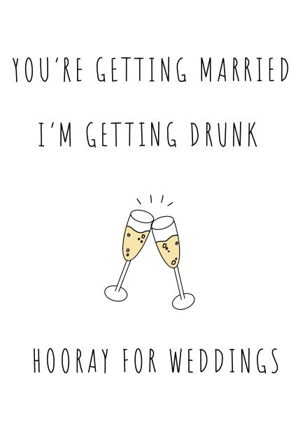 cheeky drunk wedding card | thortful