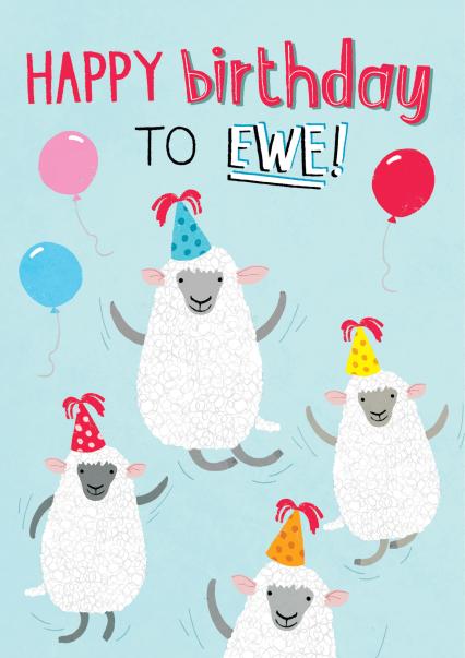 Happy birthday to Ewe! sheep birthday design | thortful