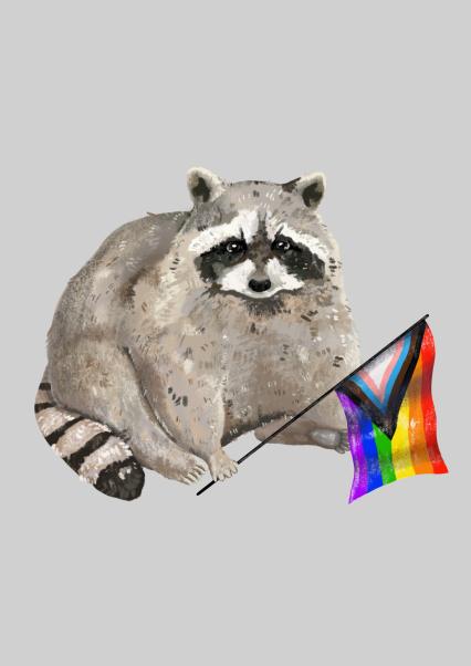LGBTQ+ Pride Flag Raccoon | thortful