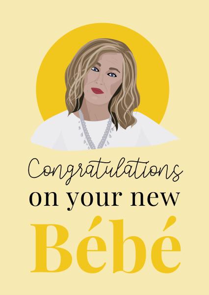 New Baby Neutral Coloured Moira Rose Bebe Card | thortful